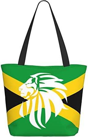 AOOEDM Drapeau jama&iuml;cain du lion (2) sac &agrave; provisions pour femme 13 x 11 x 7 pouces. Le cadeau parfait pour la Saint-Valentin. Cest de la Saint-Valentin pour