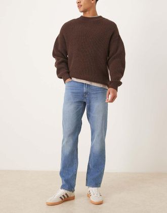 Abercrombie & Fitch Jean droit stretch - Bleu délavé moyen vintage