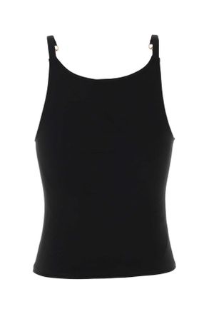 Gucci Womens Stretch Crepe Tank Top Black Viscose Elastane Sweater