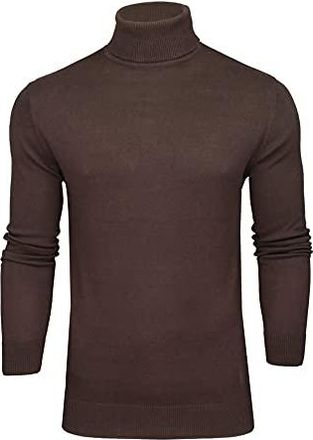 Brave Soul Pull &agrave; col roul&eacute; pour homme, Marron chocolat (Bitter Chocolate), M