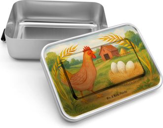 Mr. & Mrs. Panda Brotdose Huhn Stolz Design - Geschenk, Eier, Henne, Brotbox, H&uuml;hner, Metall, Hof, Metallbox, Hahn, Bauernhof, Geburt, Lunchbox