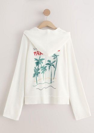 Next Strickpullover Leichtes Relaxed Fit Hoodie aus Strick mit Print (1-tlg)