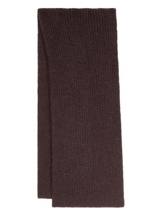 Dries Van Noten écharpe côtelée en laine - Marron