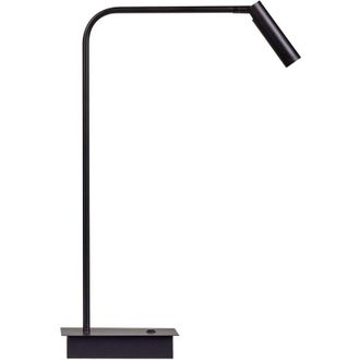 Beliani Led Schreibtischlampe Metall Schwarz mit Sockel Verstellbarer Schirm B&uuml;roleuchte Arbeitszimmer Modern
