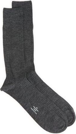 Au Printemps Paris Chaussettes hautes c&ocirc;tel&eacute;es en laine m&eacute;rinos m&eacute;lang&eacute;e