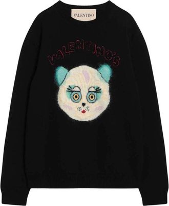 Valentino Garavani Homme, Pulls, Noir, Taille: XL Pulls col rond noirs Maglia Girocollo