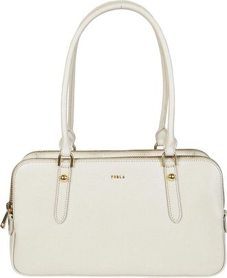 Furla Femme, Sacs, Beige, Taille: ONE Size Giulia M Boston Bag