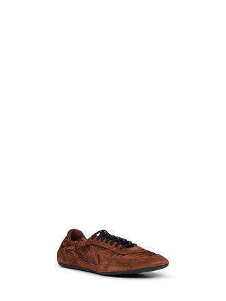 Prada Mens Sneakers Collapse Rosewood Brown Polyamide Trainers