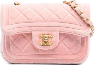 Chanel Hobo Bags - Mini Quilted Velvet Double Frame Flap - Gr. unisize - in Gold - für Damen