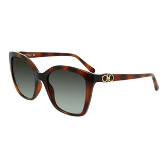 Ferragamo Dunkel Havana Sonnenbrille mit grauem Verlauf - - Accessories - Damen - Braun - 54 MM