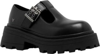 Windsor Smith Troublemaker Leather, Chaussures Mode Mode Cuir Compensé, Noir, 39 EU