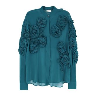 Dries Van Noten Femme, Blouses et Chemises, Bleu, Taille: 38 FR Chowsa Shirt
