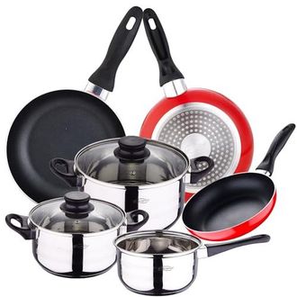San Ignacio Batterie de cuisine 5 pcs + 3 po&ecirc;les &Oslash; 16/20/24 cm