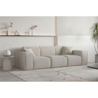 Fun Möbel Sofa Designersofa celes premium 3-Sitzer in Stoff Ascot Bukla Beige