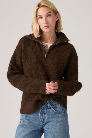 Levi's Ava Pullover mit kurzem Rei&szlig;verschluss - Damen - Braun / Braun