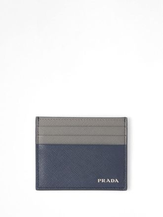 Prada Kartenetui mit Logo-Schild - Blau
