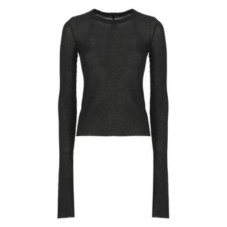 Rick Owens Femme, Tops, Noir, Taille: 36 FR Pull ras du cou