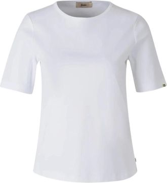Herno Femme, Tops, Blanc, Taille: 36 FR Top Blanc &agrave; Manches Courtes et Bouton Lat&eacute;ral