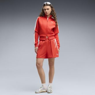 Puma Short &agrave; nervures 10 cm T7 Femme, V&ecirc;tements, Rouge, XL