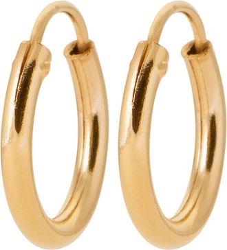 Brillaxis Cr&eacute;oles plaqu&eacute; or 14 mm fil rond 2 mm