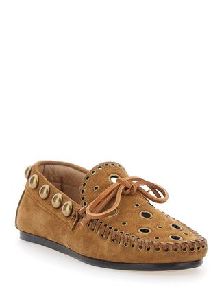 Isabel Marant Womens Loafers Lolly Brown Suede