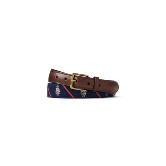 Polo Ralph Lauren Homme, Accessoires, Bleu, Taille: 2XS Polo Bear Leather Belt