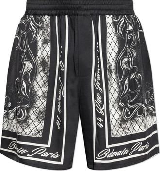Balmain Homme, Shorts, Noir, Taille: 2XL Printed Foulard Pyjama Shorts