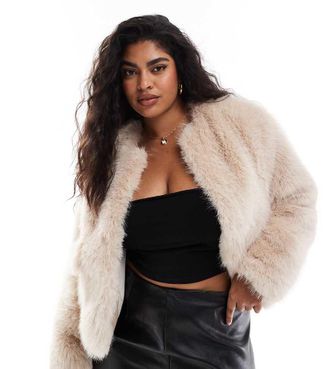 4th & Reckless Veste courte en fausse fourrure avec poches - Beige-Neutral