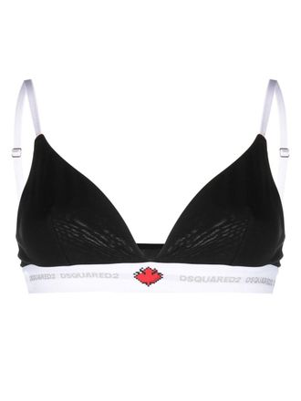 Dsquared2 soutien-gorge imprim&eacute; &agrave; bande logo - Noir