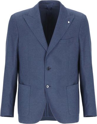 Lubiam Homme, Vestes, Bleu, Taille: M Veste en coton et lin
