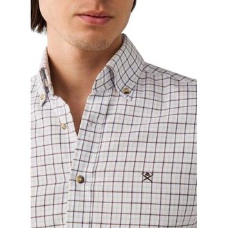 Hackett Chemise droite col boutonn&eacute; &agrave; carreaux en coton