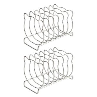 BESPORTBLE 2-teiliger Toastst&auml;nder: Edelstahl-Brotst&auml;nder f&uuml;r 6 Brotscheiben zur K&uuml;chenarbeitsplatte - Sandwich- und Brothalter f&uuml;r Fr&uuml;hst&uuml;ckspartys und Backen