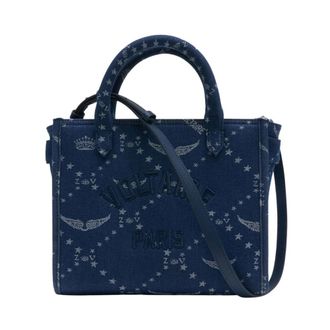 Zadig&Voltaire Angel Tote XS Denim Monogram - - Bags - Damen - Blau - ONE SIZE