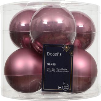 Kaemingk Weihnachtskugeln Glas 8cm 6 Stück - matt & glänzend - Große Christbaumkugeln Weihnachtsbaumkugeln für Weihnachten - Christbaumschmuck & Weihnachtsbaum