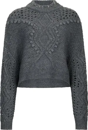 Liu Jo pull en maille ajourée - Gris
