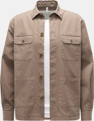 04651/ Herren - Overshirt Linen Travel taupe