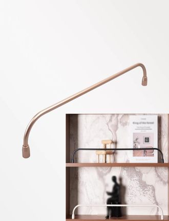 Generic Bogenf&ouml;rmiges Rundrohrgel&auml;nder for Holzschr&auml;nke, B&uuml;cherregal-Leitschiene, dekorative Stange, Sicherheitsleiste(Gold,60cm/23.6in)