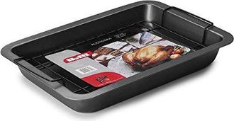 Ibili Moka Roasting Pan with Grill, Black, 37.5 x 27 x 5.5 cm