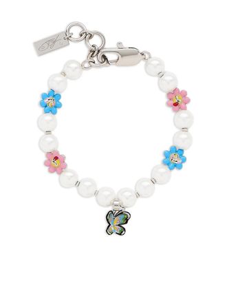 Marc Jacobs x Hattie Stewart bracelet Garden Pearl Station - Argent