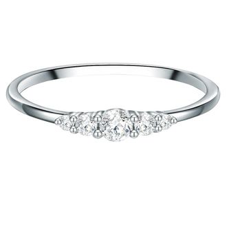 Trilani Ring - Sterling Silber Ring Zirkonia - Gr. 48 - in Silber - f&uuml;r Damen