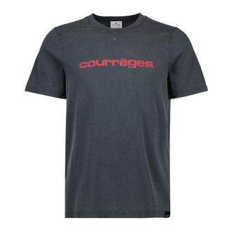 Courr&egrave;ges Homme, Tops, Gris, Taille: XS T-shirt AC Imprim&eacute; avec Logo Tigre