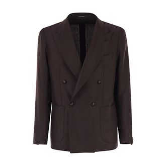 Tagliatore Homme, Vestes, Brun, Taille: 3XL Blazer Crois&eacute; en Laine M&eacute;lang&eacute;e