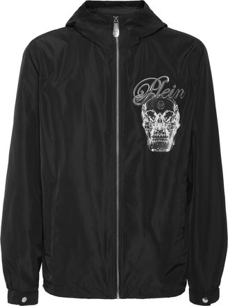Philipp Plein Nylon Hooded Windbreaker Glass Skull
