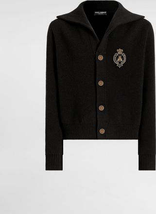 Dolce & Gabbana Virgin Wool Cardigan With Embroidery - Mann Collection Schwarz 54