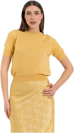 Kocca Femme, Pulls, Jaune, Taille: 40 FR Top ajust&eacute; &agrave; manches courtes