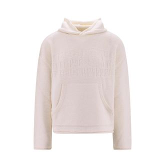 Maison Margiela Wei&szlig;er Logo-bestickter Kapuzenpullover - - Sweatshirts & Hoodies - Herren - Wei&szlig; - L