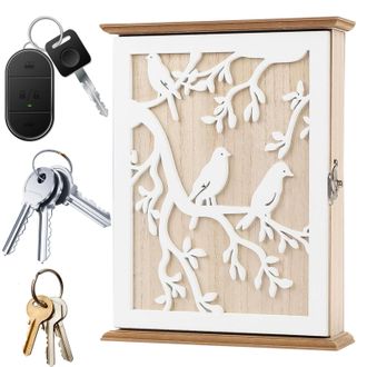 Generico Schl&uuml;sselhalter - mit 6 Haken und modernem Design, dekorativer Schl&uuml;sselhalter aus Holz, Aufbewahrung, f&uuml;r Wohnung, Haus, B&uuml;ro, Eingang, Geschenke zu 