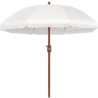 Yaheetech Yaheetech Parasol de Jardin &agrave; Franges Inclinable,&Oslash;235/275cm, Parasol dext&eacute;rieur Rond, R&eacute;sistant &agrave; leau/UV, avec 8 Baleines,Manivelle, Housse de