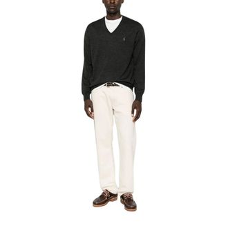 Polo Ralph Lauren Homme, Pulls, Gris, Taille: L Pull col en V
