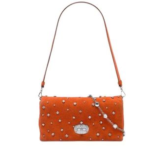 Miu Miu Sac bandouli&egrave;re en daim Pre-owned - Femme - Pre-owned - Orange - Taille: ONE Size